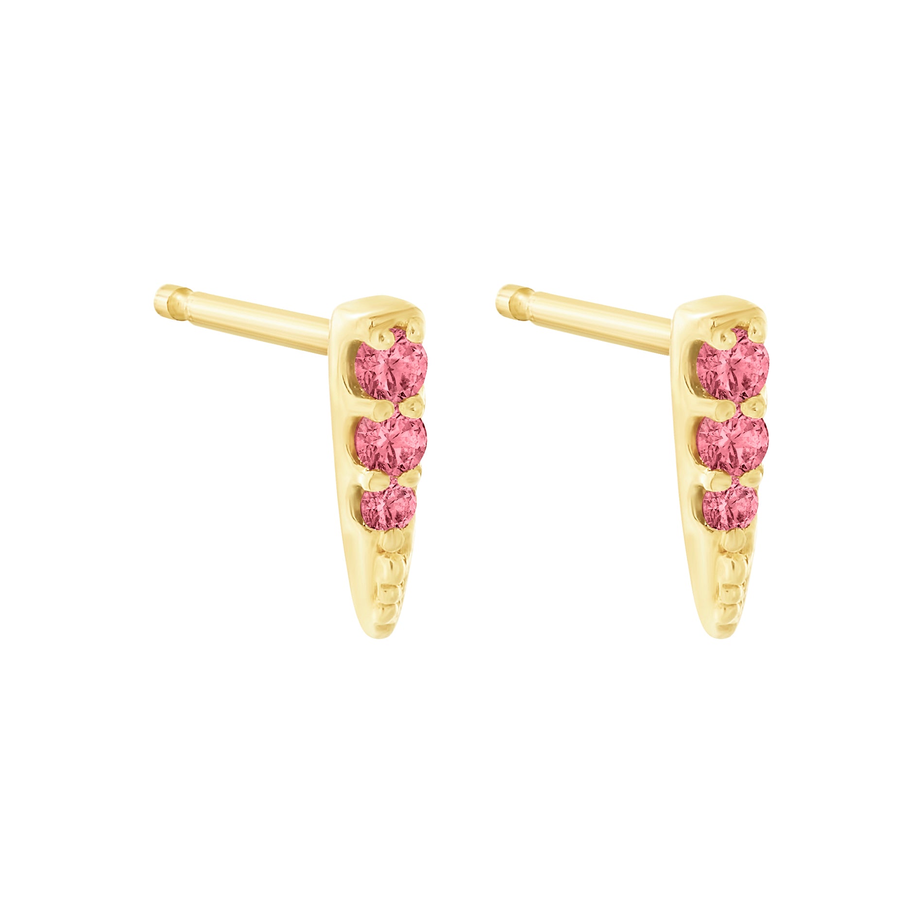 Pink Tourmaline Dagger Posts