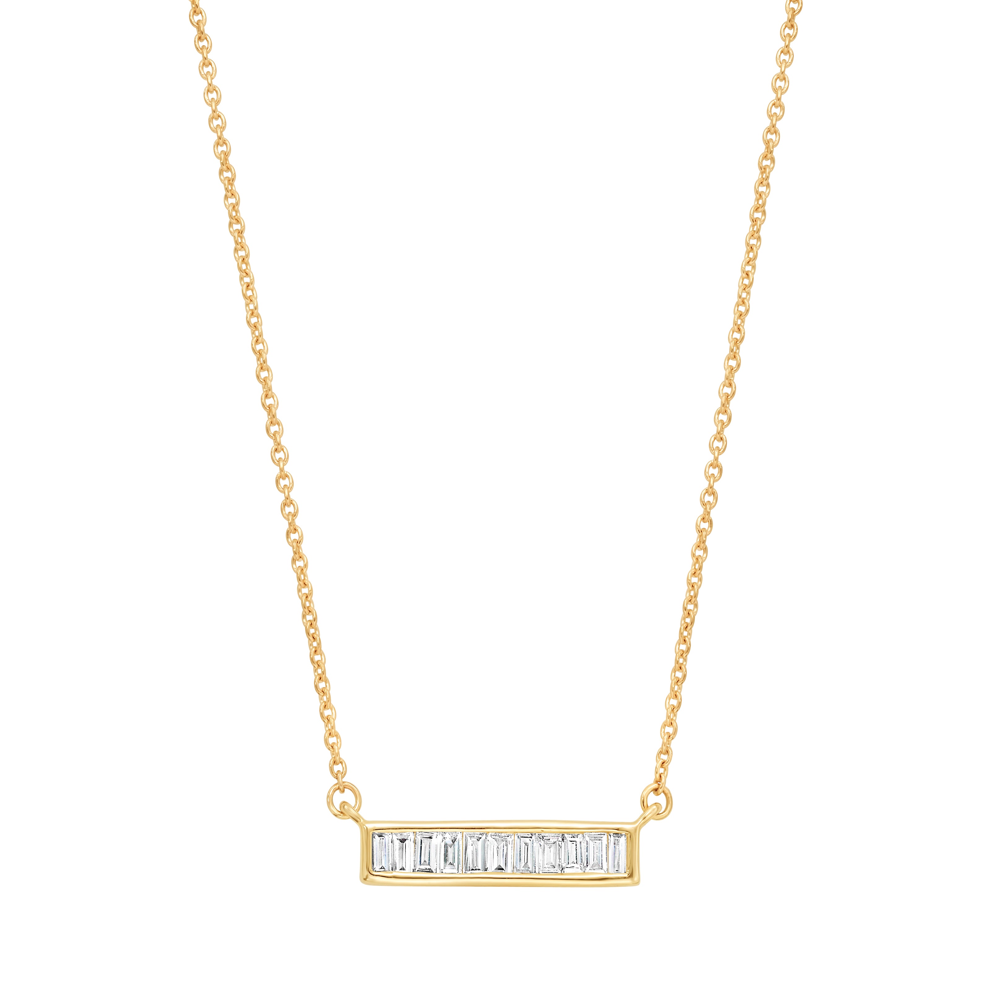 Baguette Diamond Bar Necklace – Taylor Kenney Jewelry